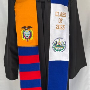El Salvador/ecuador Graduation Sash/stole - Etsy
