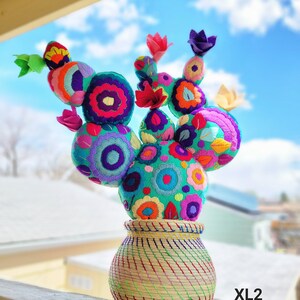 Handmade Cactus Basket | Hand Embroidered Mexican Nopal Home Decor ...