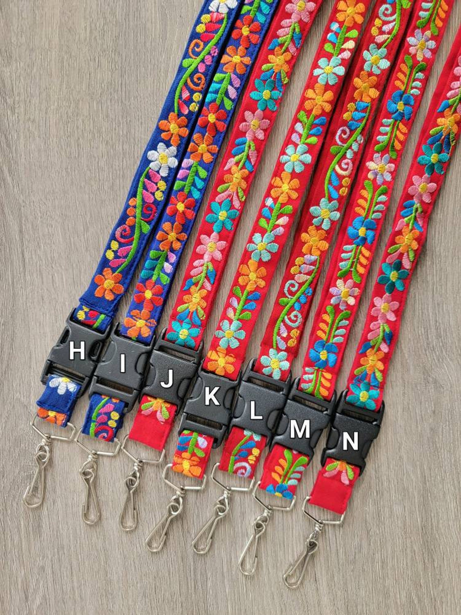 Mexican Embroidery Lanyard Floral Embroidered Lanyard - Etsy