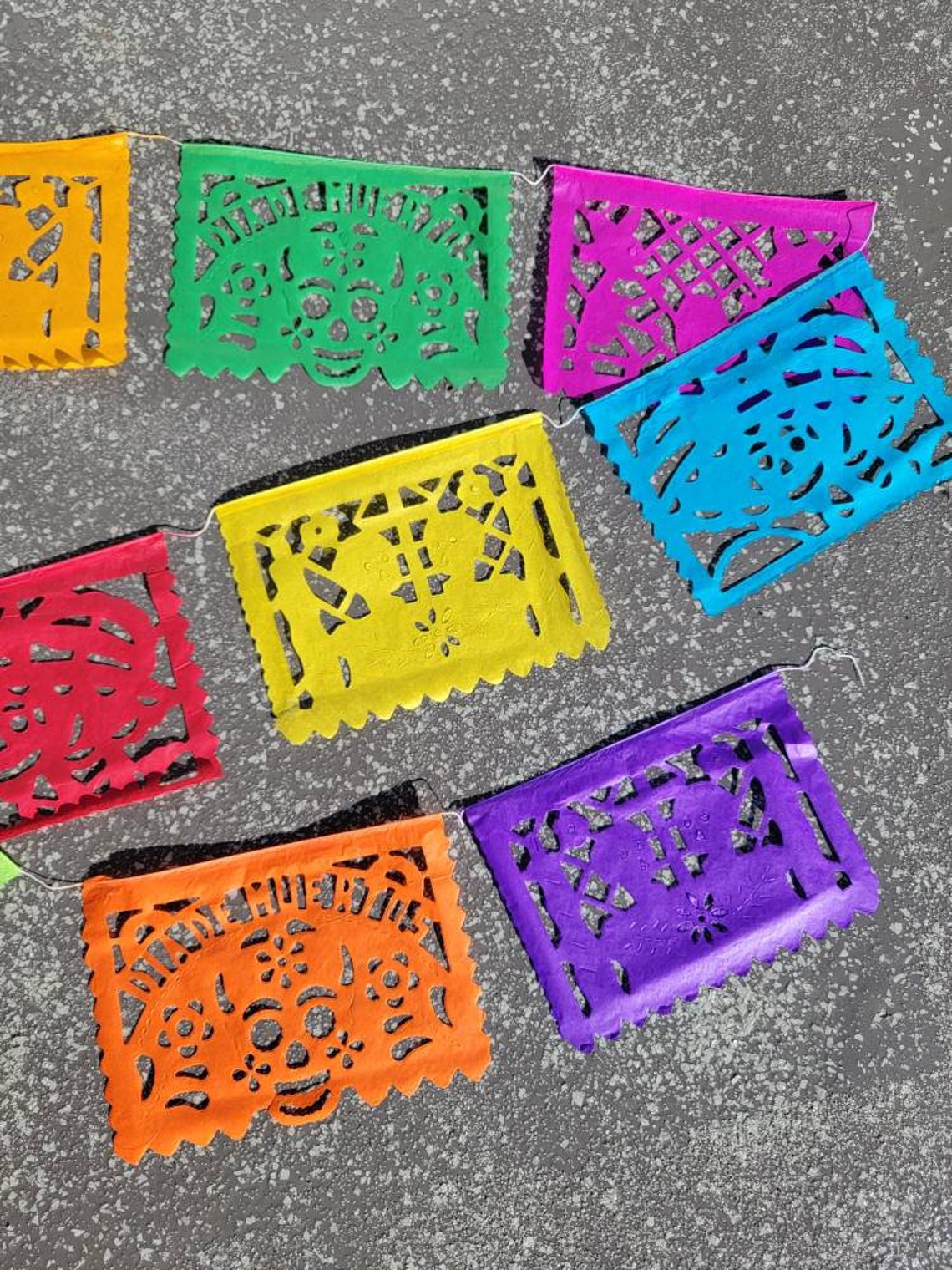 Papel Picado Banner | Dia De Los Muertos Papel Picado - Etsy