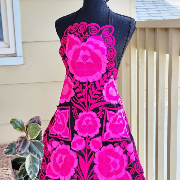 Mexican Embroidered Apron - Etsy