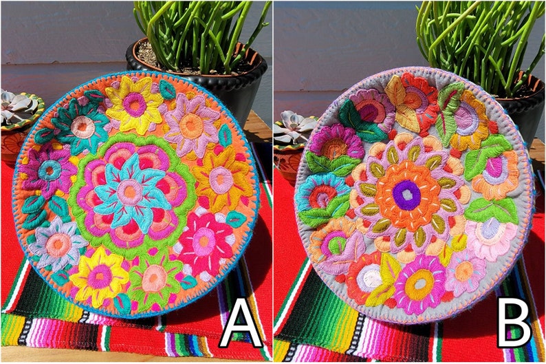 Mexican Hand Embroidered Hand Woven Bread Basket - Etsy