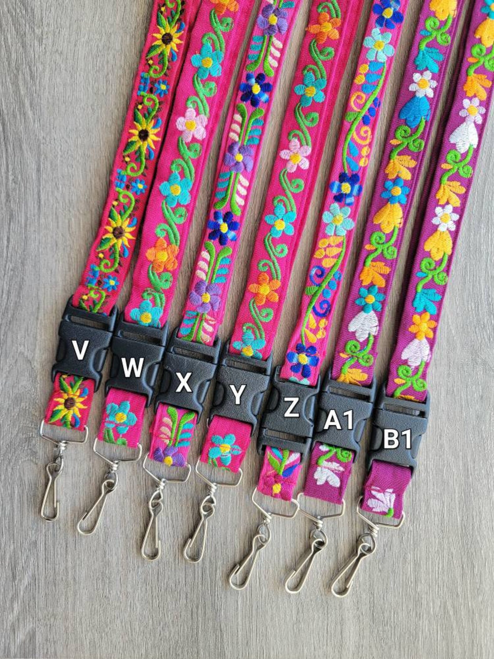 Mexican Embroidery Lanyard Floral Embroidered Lanyard - Etsy
