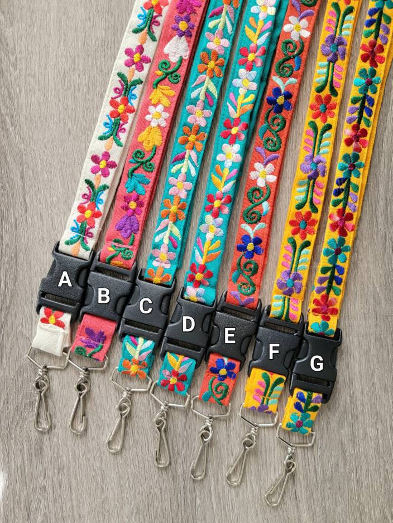 Mexican Embroidery Lanyard Floral Embroidered Lanyard - Etsy