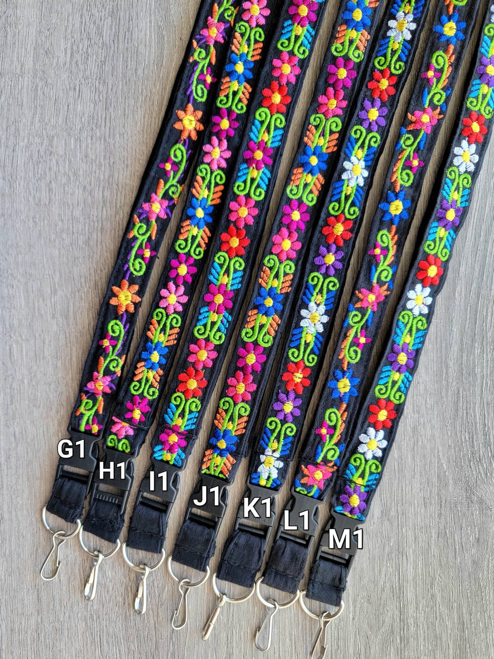 Mexican Embroidery Lanyard Floral Embroidered Lanyard - Etsy