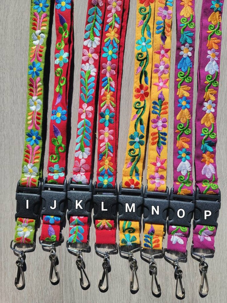 Mexican Embroidery Lanyard Floral Embroidered Lanyard - Etsy