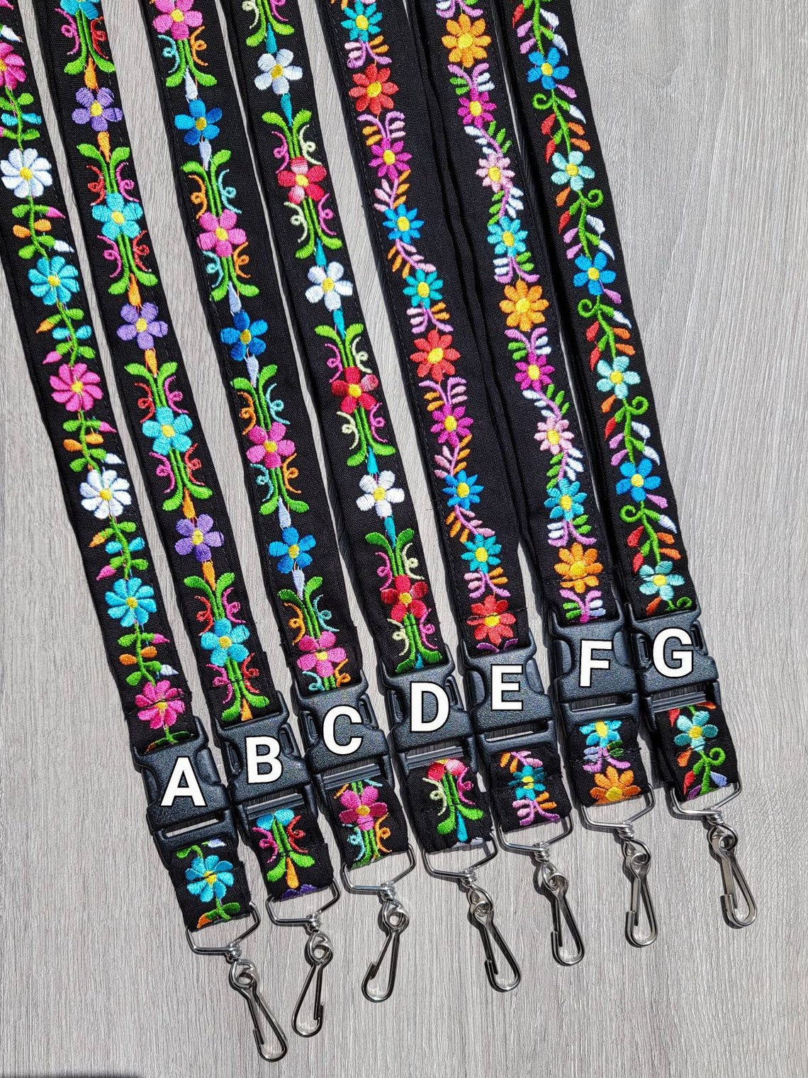 Mexican Embroidery Lanyard Floral Embroidered Lanyard - Etsy