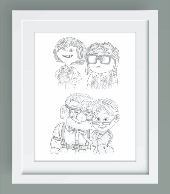 Pixar Up Carl And Ellie Drawing