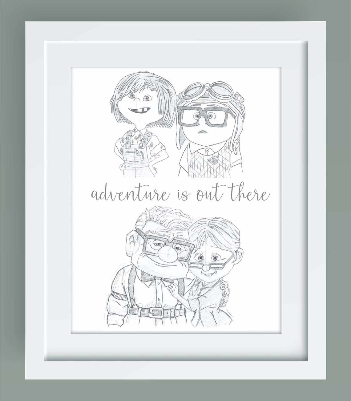 Carl & Ellie up Inspired Hand Drawn Print A4 | Etsy