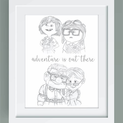 Carl & Ellie up Inspired Hand Drawn Print A4 - Etsy