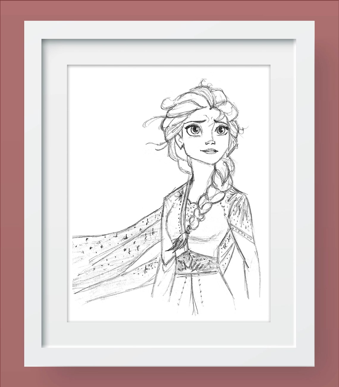 Elsa Inspired Hand Drawn Print A4 | Etsy