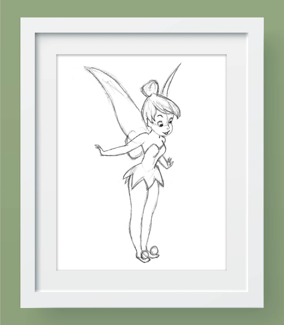 Tinkerbell Inspired Hand Drawn Print A4 - Etsy