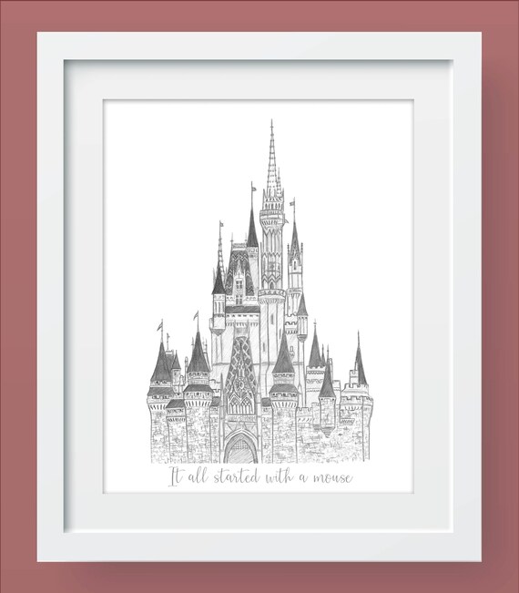 Walt Disney Castle Drawing