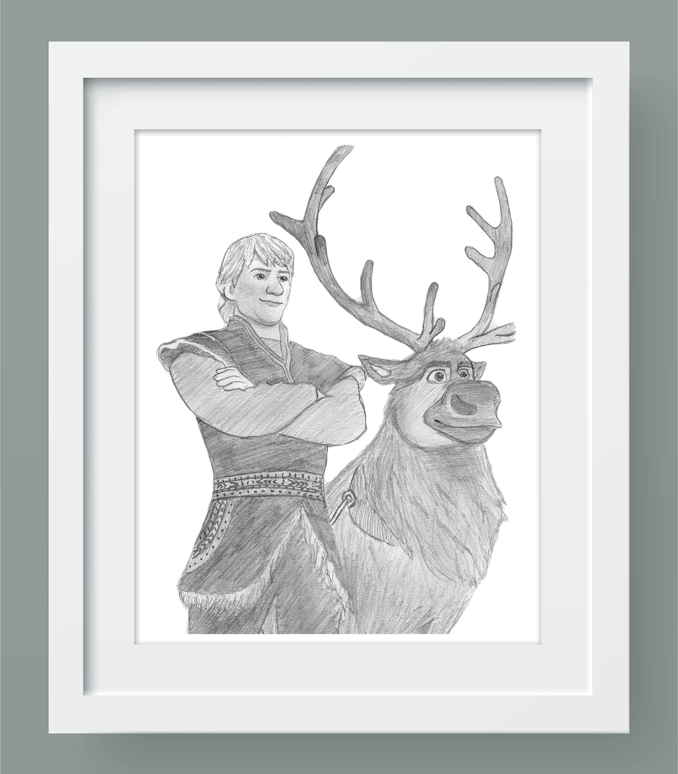 Kristoff And Sven Frozen Drawing