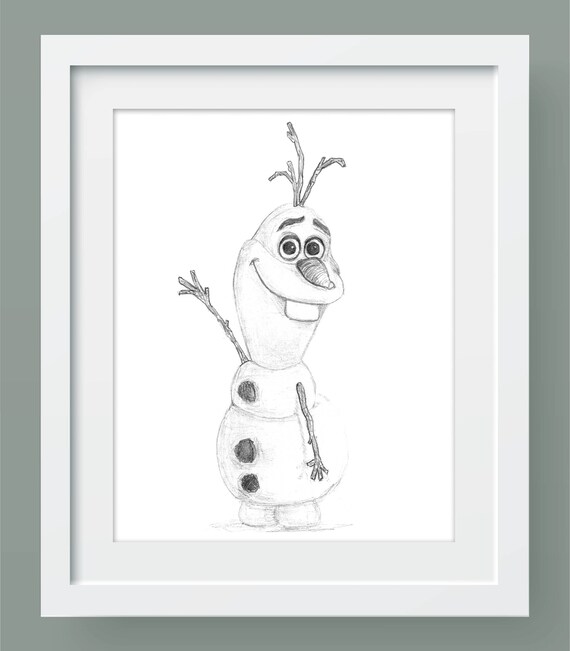 Olaf Inspired Hand Drawn Print A4 | Etsy