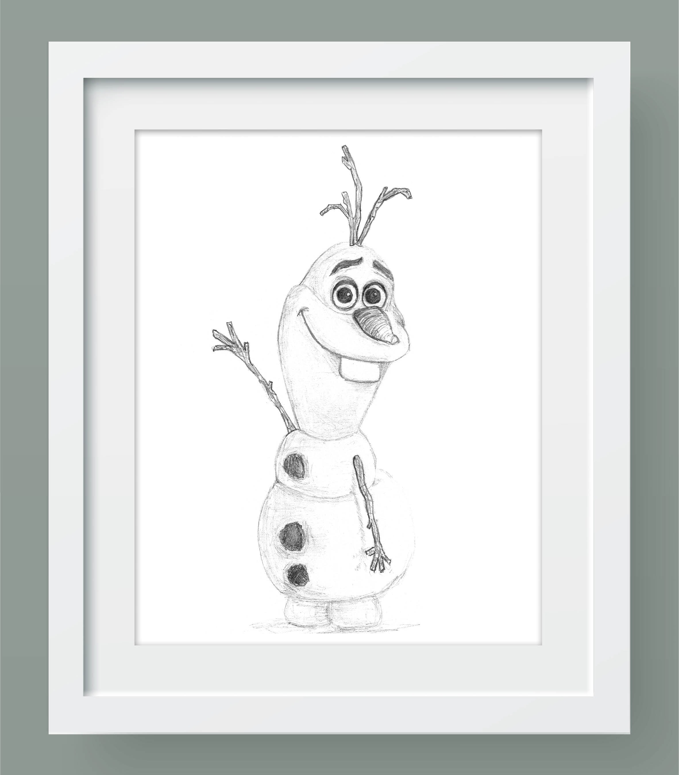 Olaf Inspired Hand Drawn Print A4 | Etsy