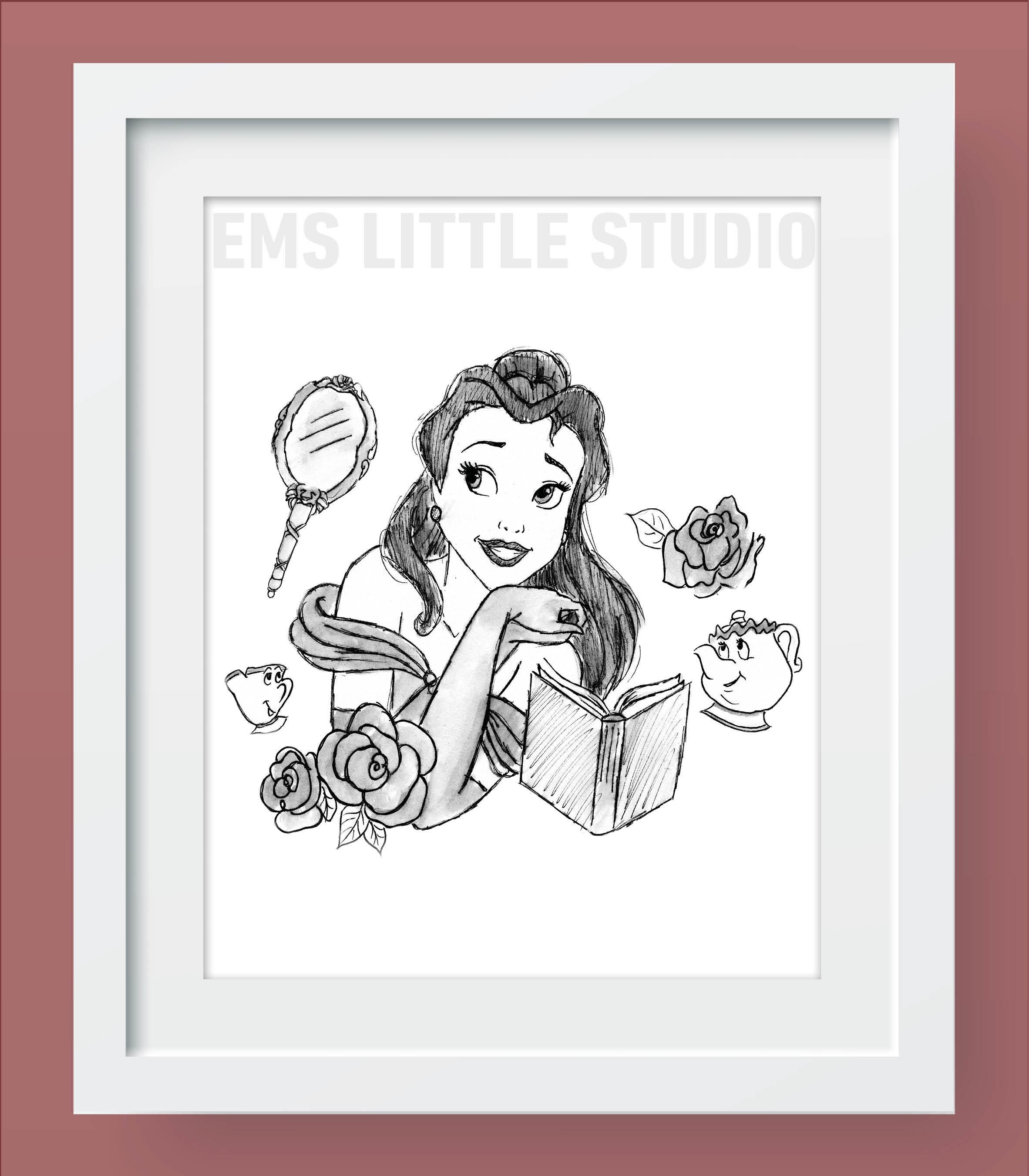 Princess Belle Drawing