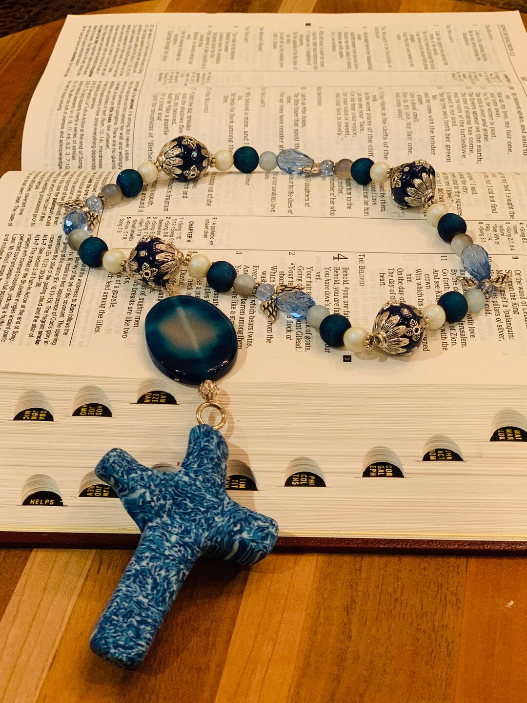 Sky Blue - Protestant Prayer Beads, Methodist, Episcopal, Kaolin Clay ...