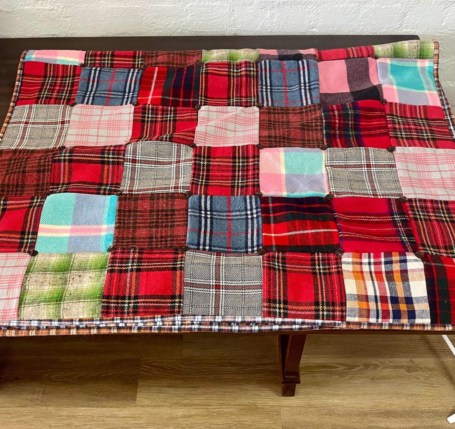 Upcycled Tartan and Tweed Wool/poly Throw Rug Quilt. - Etsy