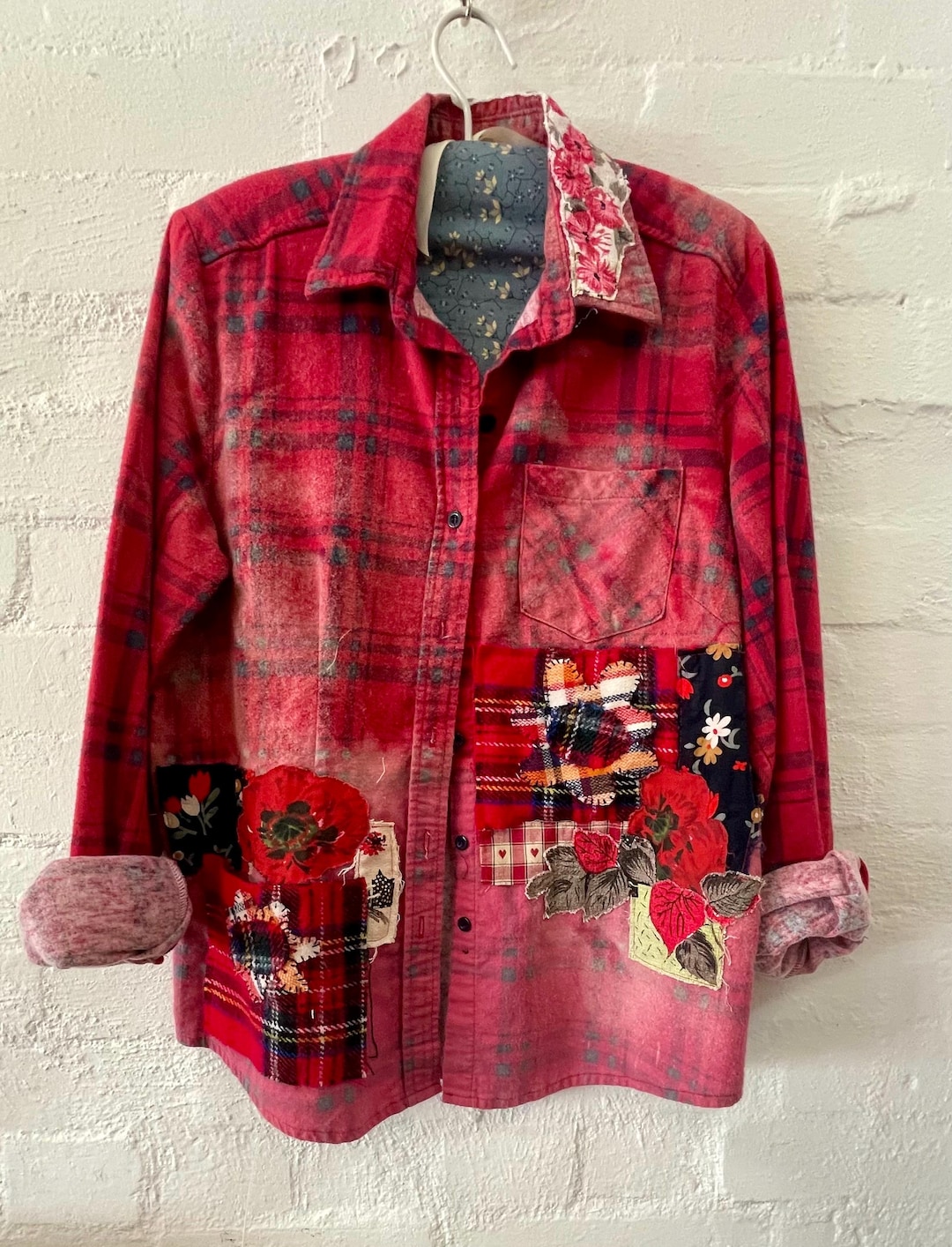 Upcycled Red Flannel Womens Shirt Sz M Street Style. - Etsy Canada