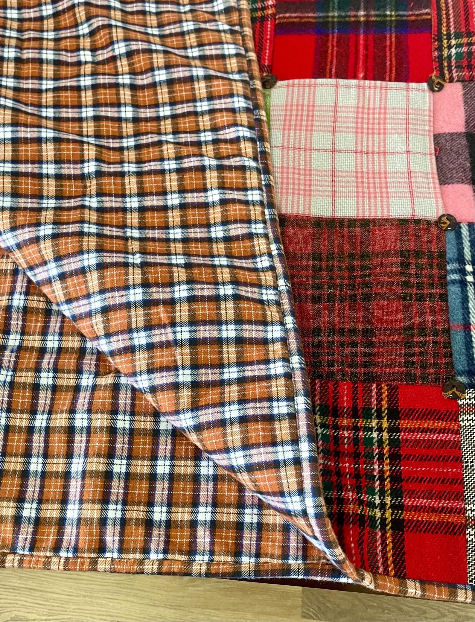 Upcycled Tartan and Tweed Wool/poly Throw Rug Quilt. - Etsy