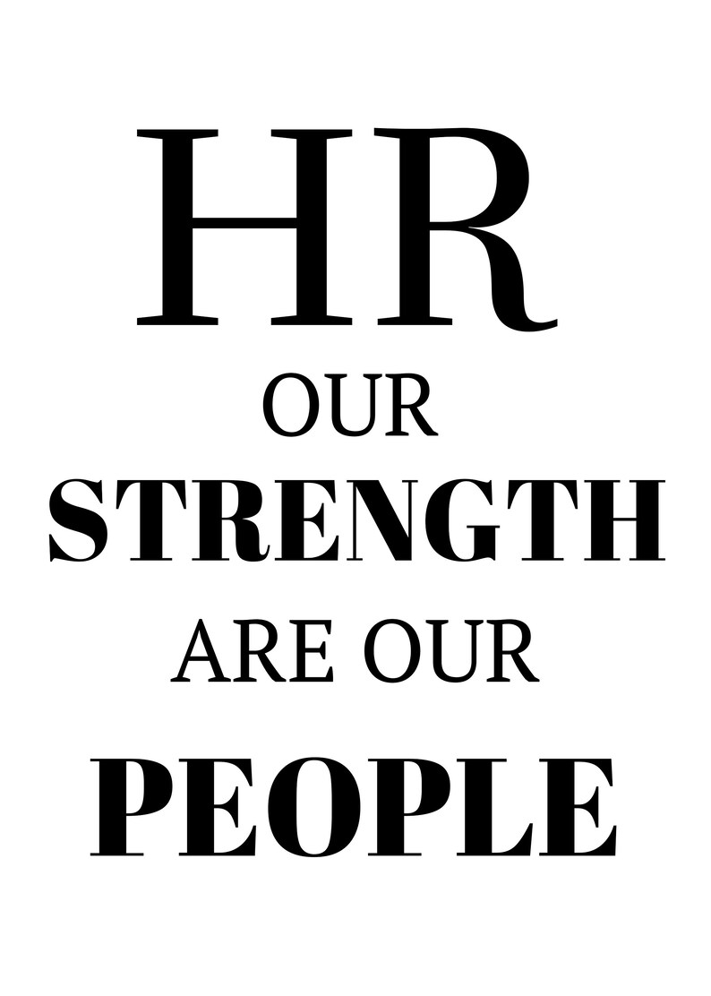 HR Signs, Minimalist Black & White Office Wall Decor, HR Printable, HR ...