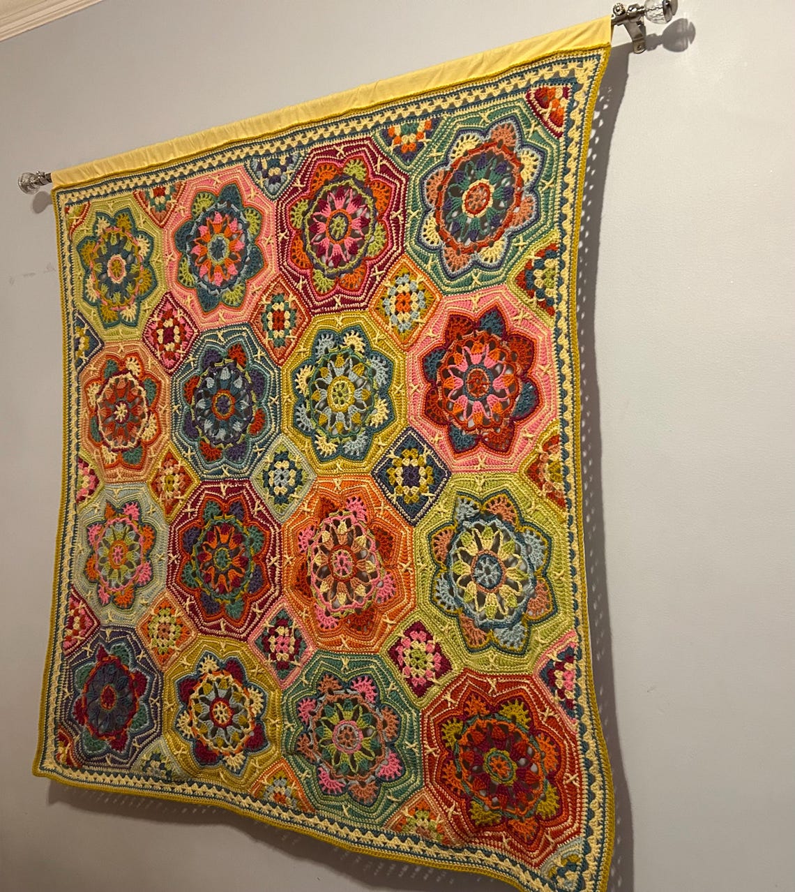 Crochet Persian Tiles Blanket Eastern Jewels Throw Afghan Made by Hand ...