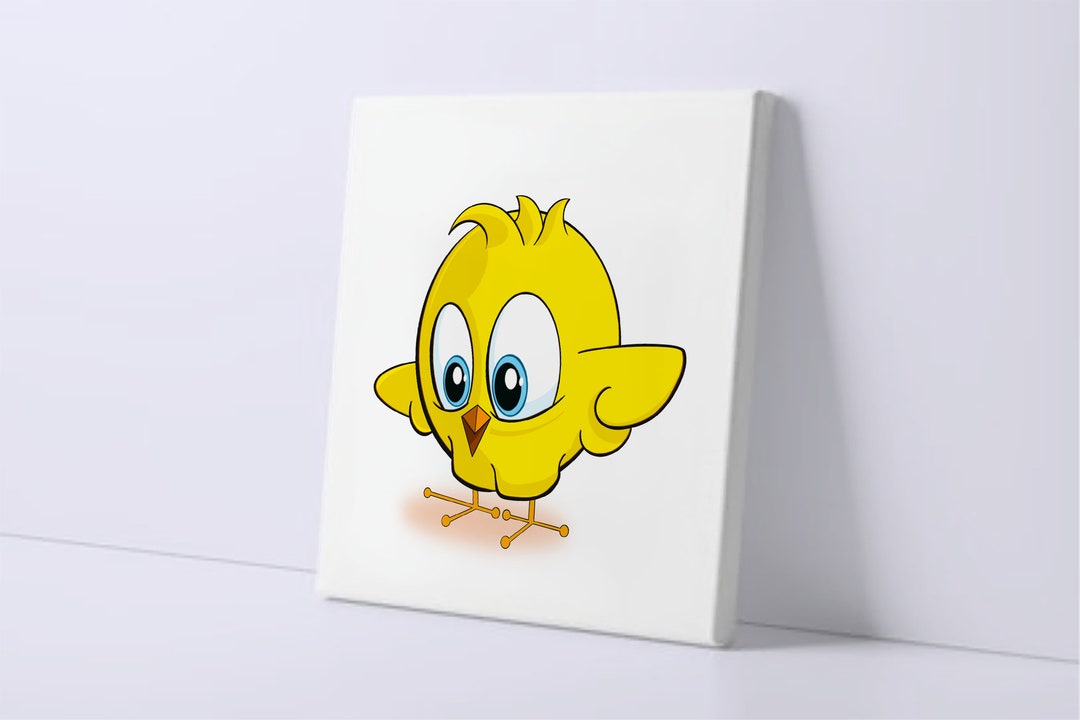 Cute Chick Canvas Print Cute Cartoon Chick 10 X 10 Premium Stretched ...