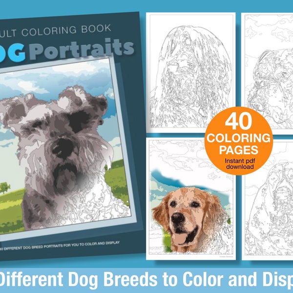 Dog Breed Coloring Page - Etsy