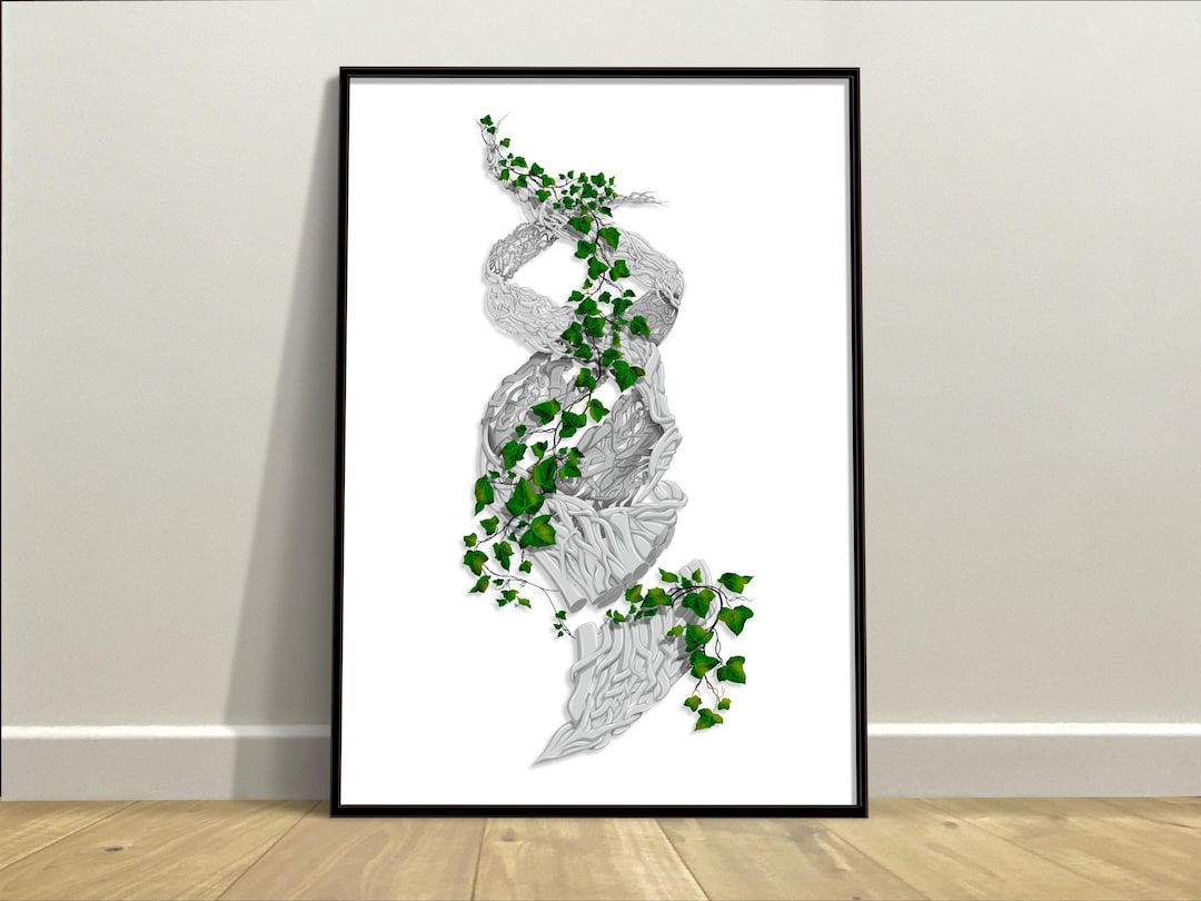 Stylised Twisted Ivy Vines Climb Invisible Tree, Forest Wanderers Wall ...