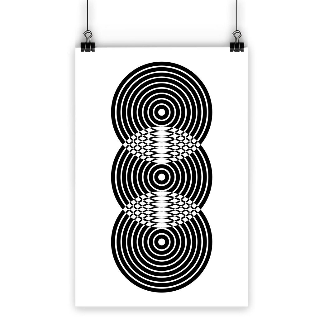 Concentric Circles Op Art Poster for Designer Living Look | Abstract ...