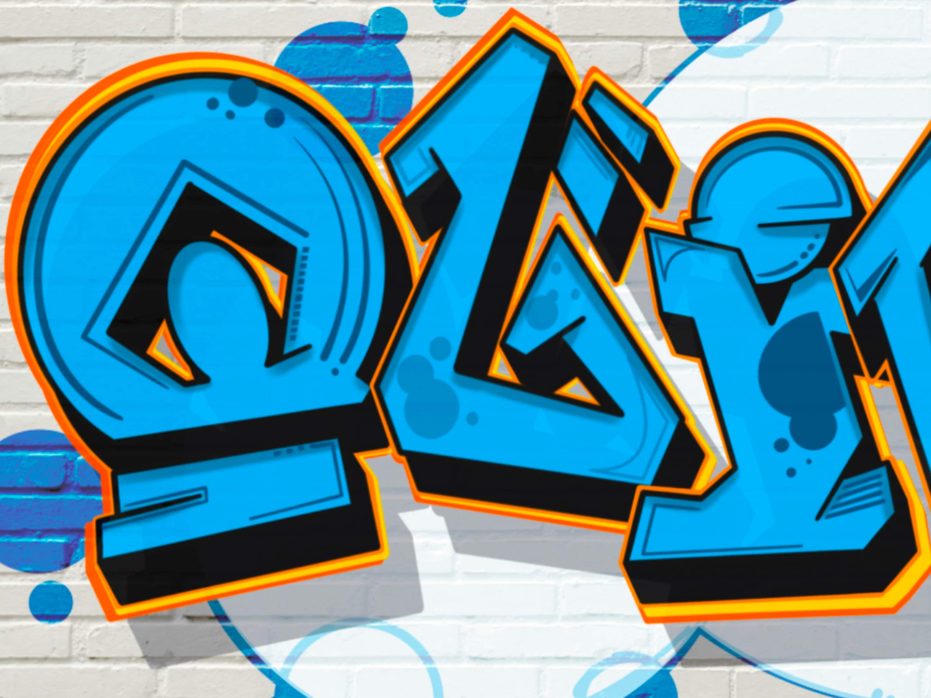 Personalised Name Graffiti Poster - Blue | Urban Street Art for Kids or ...