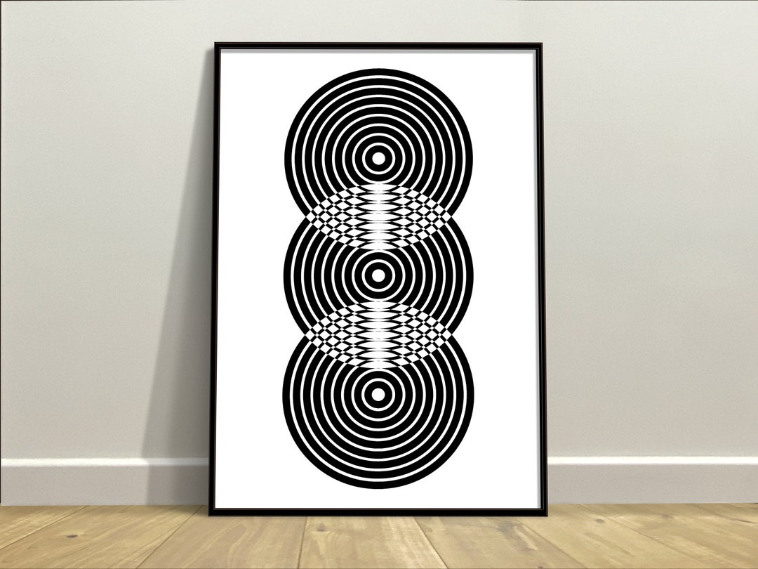 Concentric Circles Op Art Poster for Designer Living Look | Abstract ...