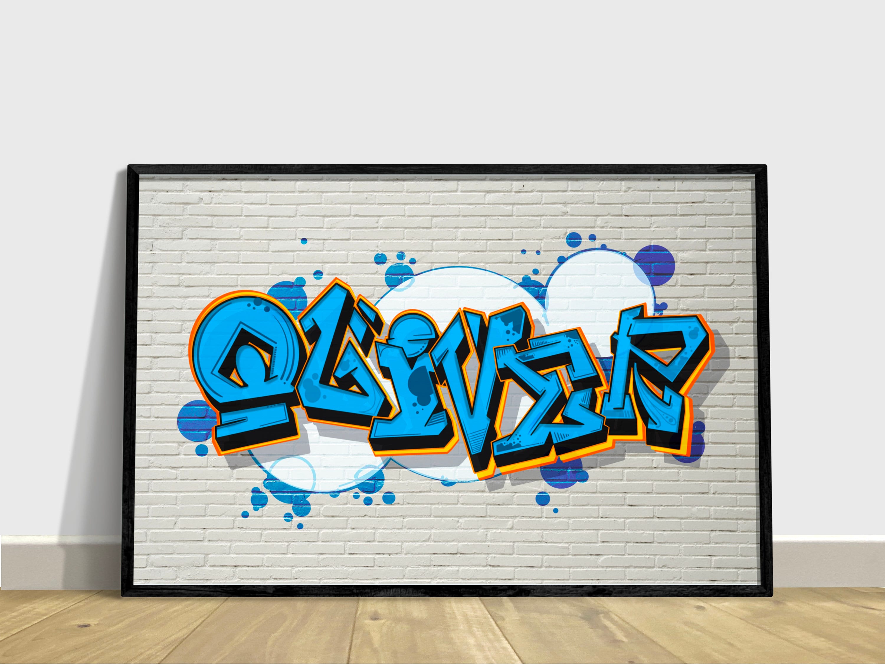 Personalised Name Graffiti Poster - Blue | Urban Street Art for Kids or ...