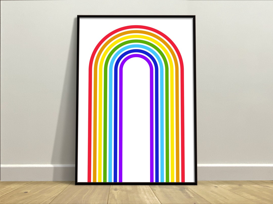 Abstract Rainbow Graphic Poster Print | Colourful and Funky Wall Art ...