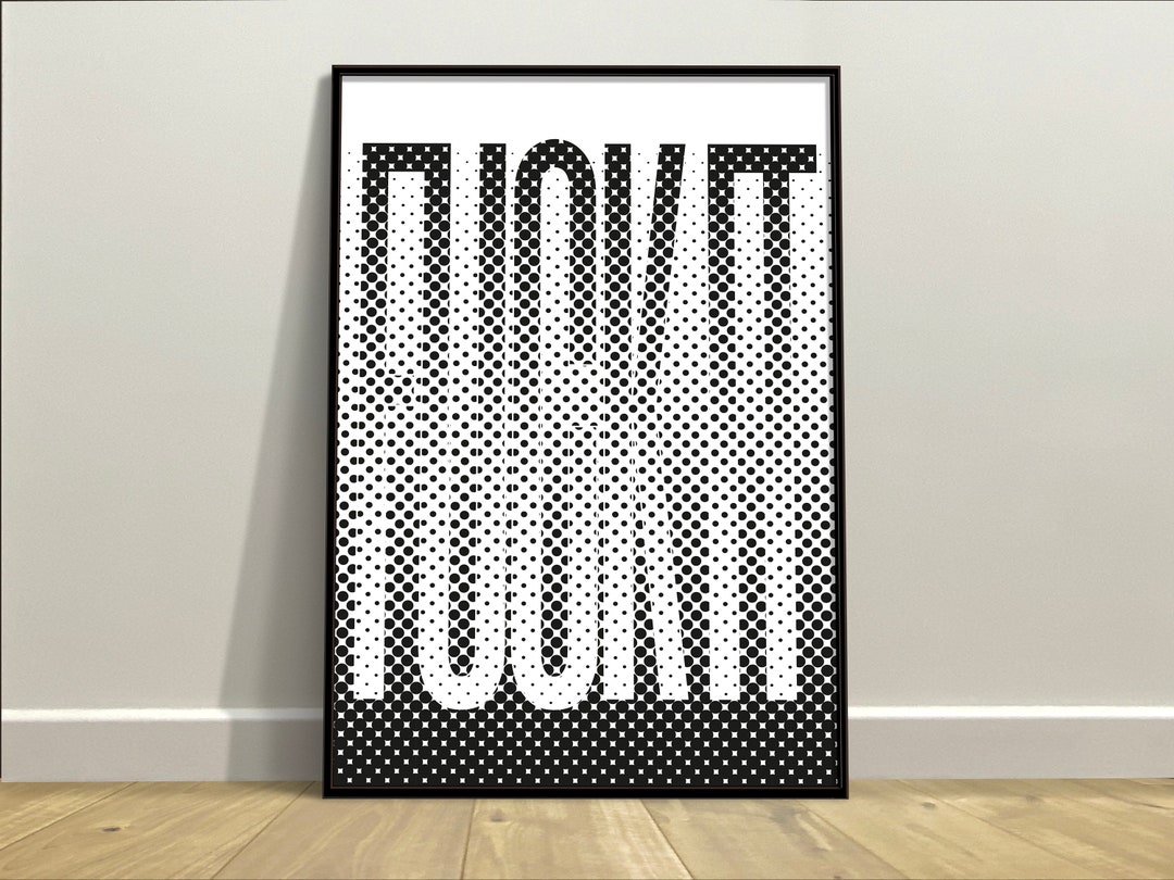 F*CK IT Half-tone Screen Graphic Poster, Funny Cuss Word Gift Wall Art ...