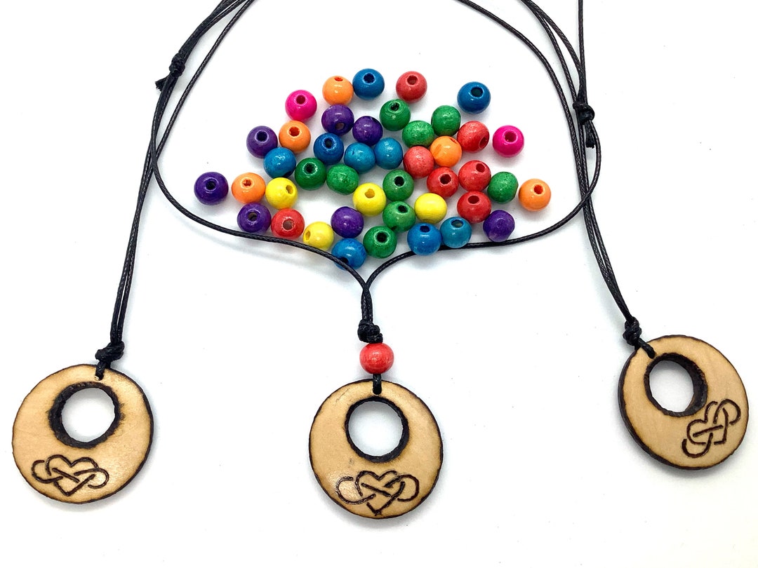 Polyamory Necklace , Infinite Love Necklace, Non-binary Symbol, Wood ...