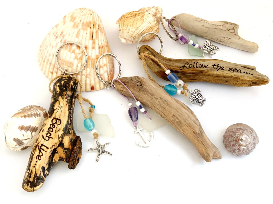Seaglass Keyring Driftwood Keyring Beach Lovers Gift - Etsy UK