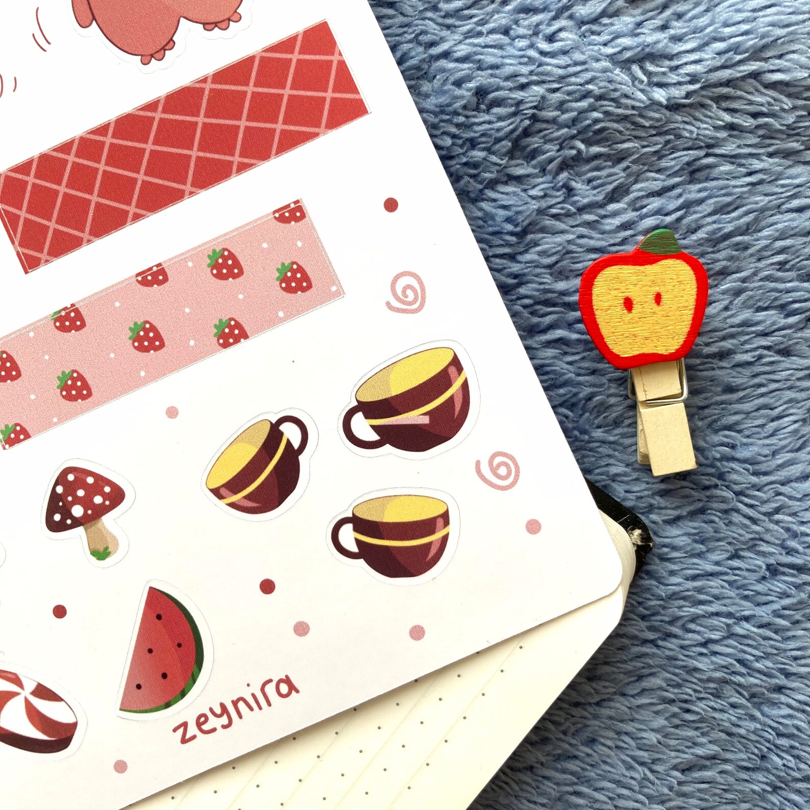 Cute red sticker sheet Buket journal scrapbook stickers | Etsy