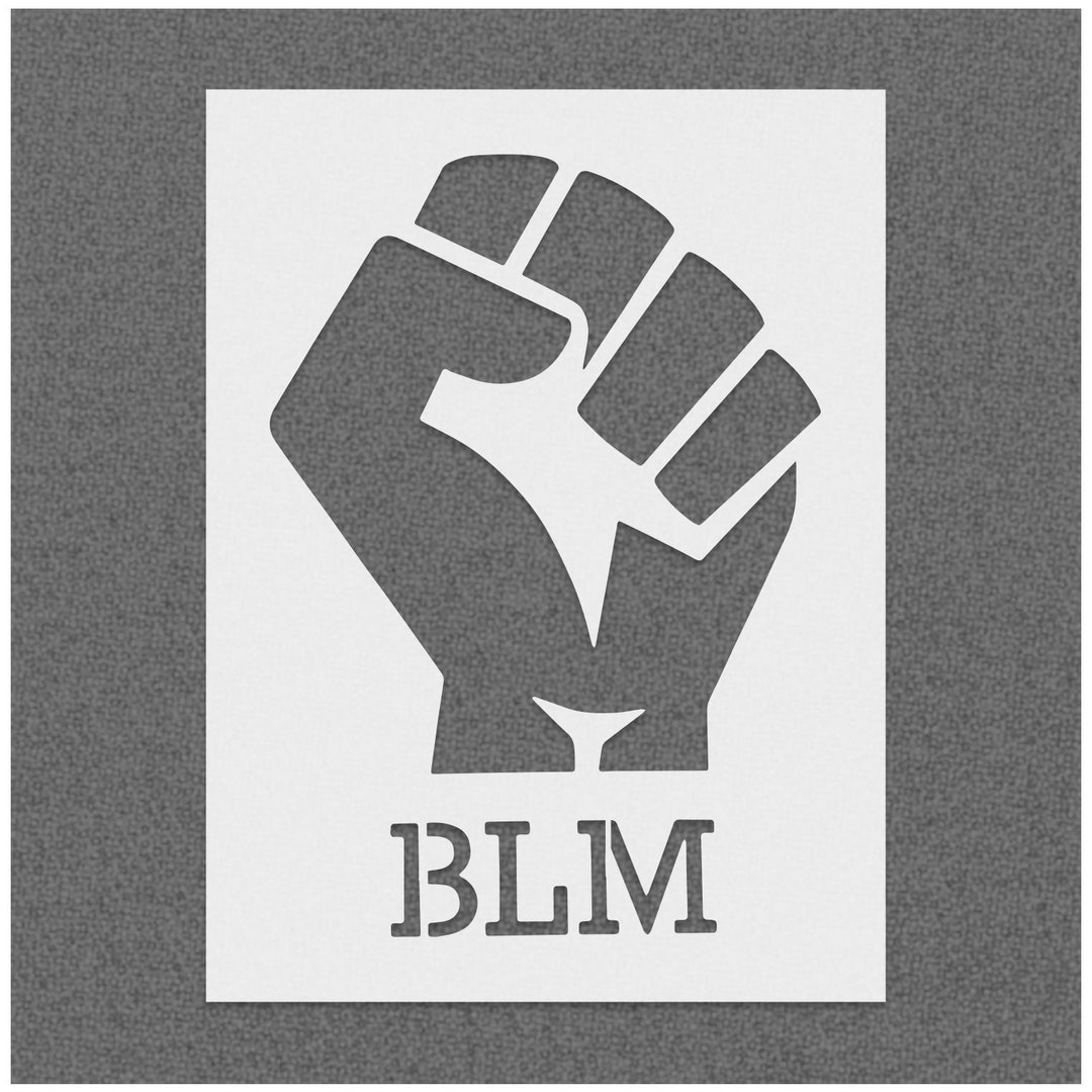 Dazzle Cards Black Lives Matter Stencil , BLACK POWER FIST, Black ...
