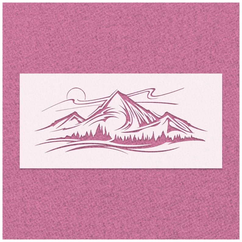 Mountain Range Stencils Reusable Stencil for Painting - Etsy
