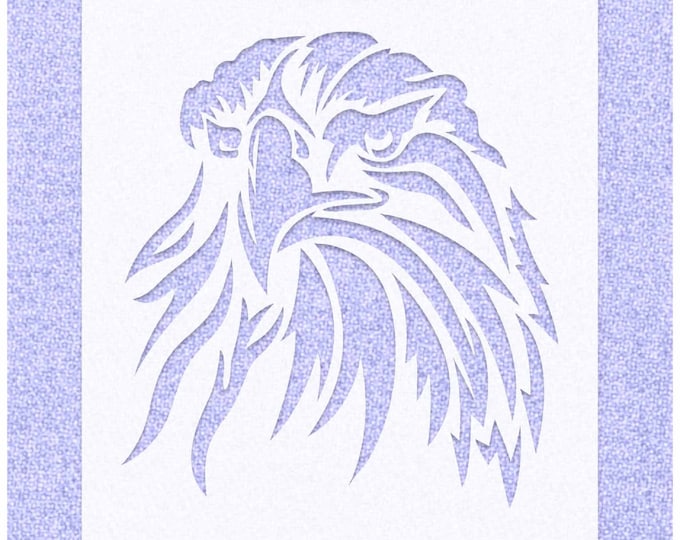Eagle Head Stencil American Bald Eagle Tattoo Stencil 4th of July Stencil Fierce Eagle Template ...