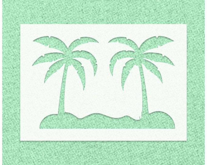 Coconut Tree on Beach Stencil Beach Tree Stencils Coconut Trees Wall ...