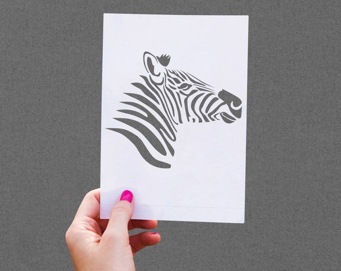 Zebra Stencil, Zebra Head Template, Zebra Portrait, Safari Animal ...