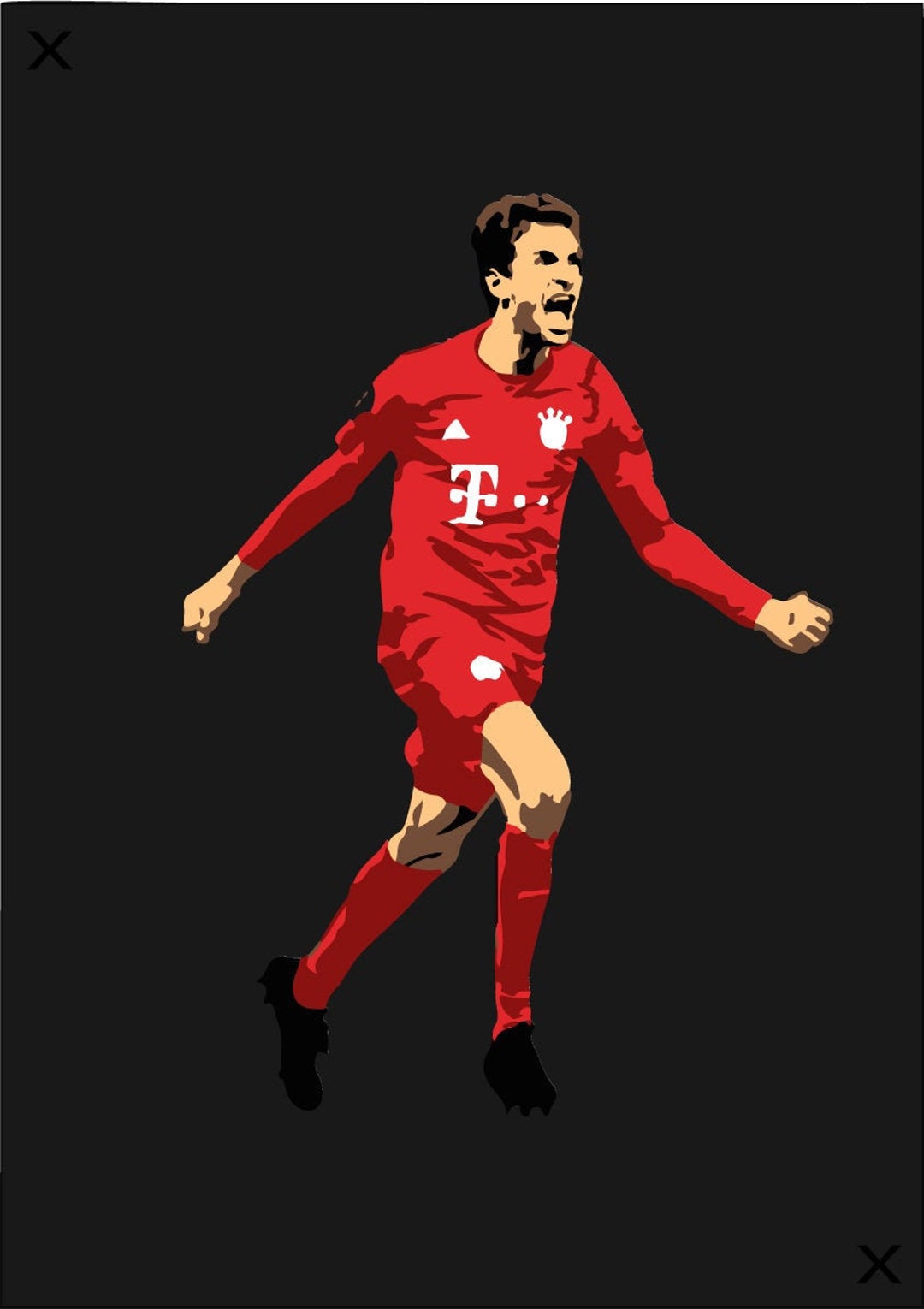 Bayern Munich Art Paint Stencil, Thomas Müller Street Poster Template ...