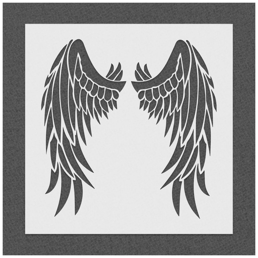 Angel Wings Stencil, Wings Silhouette Tattoo Art, Feather Henna ...