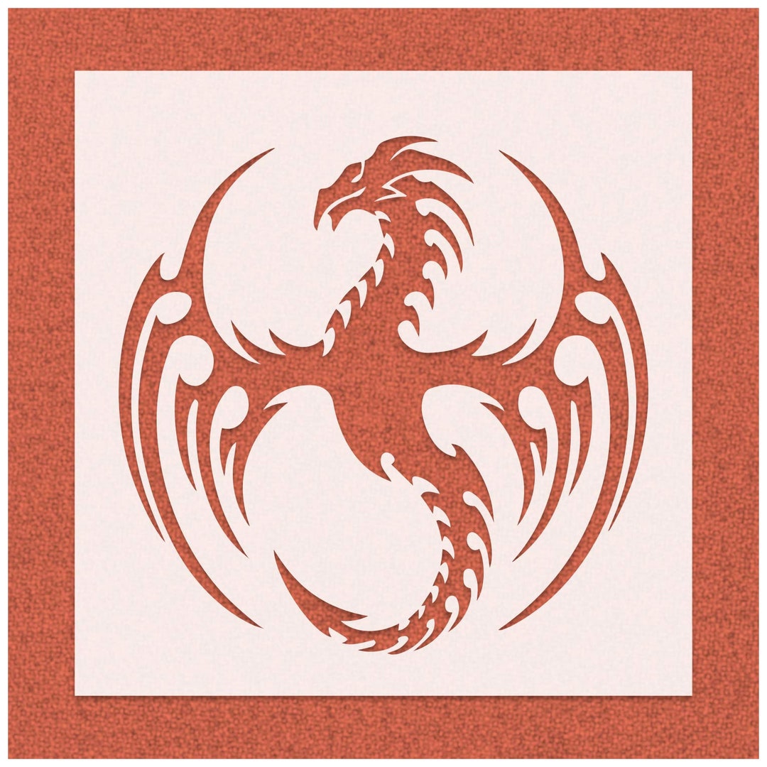 Welsh Dragon Tattoo Stencil - Reusable 14mil Mylar Template - Laser Cut ...