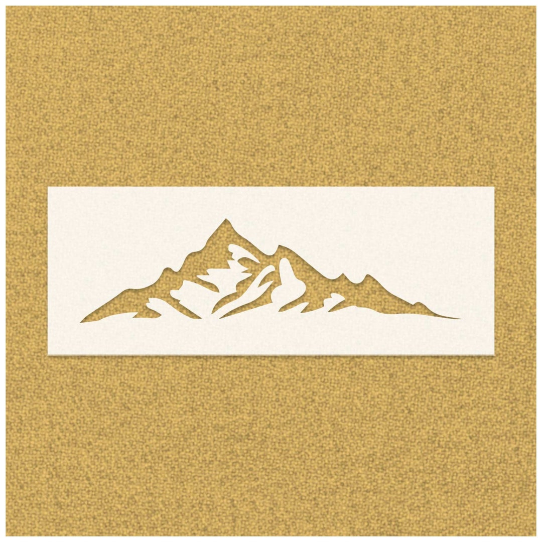 Fea Mountain Range Solid Stencil - Mountain Stencil - Mountain Range ...