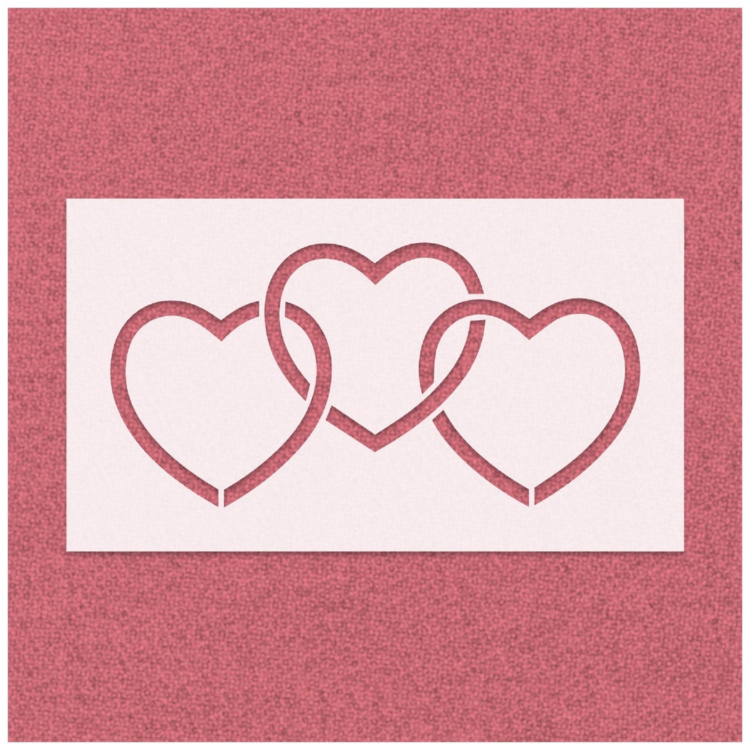 Link Heart Stencil | Interlocking Hearts Stencils | Spray Paint Stencil ...