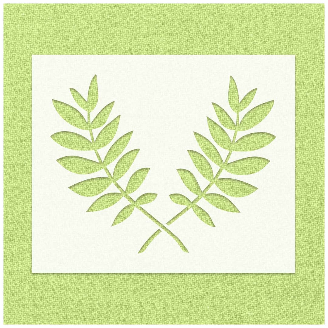 Leaf Cake Stencils, Stemmed Leaves Pattern, Custom Reusable Mylar ...